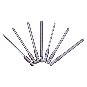 Rocaris 12 Pack 1/4 Inch Hex Shank Long Magnetic Screwdriver Bits Set 4 in Power Tools (Slotted+Cross Head)