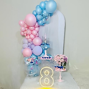 HILAVO Pink Purple Blue Balloons 60Pcs 12 Inch Pastel Pink Blue Purple Party Balloons Metallic Pearl Blue Purple Latex Balloon for Girl Mermaid Winter Frozen Birthday Baby Shower Party Decoration
