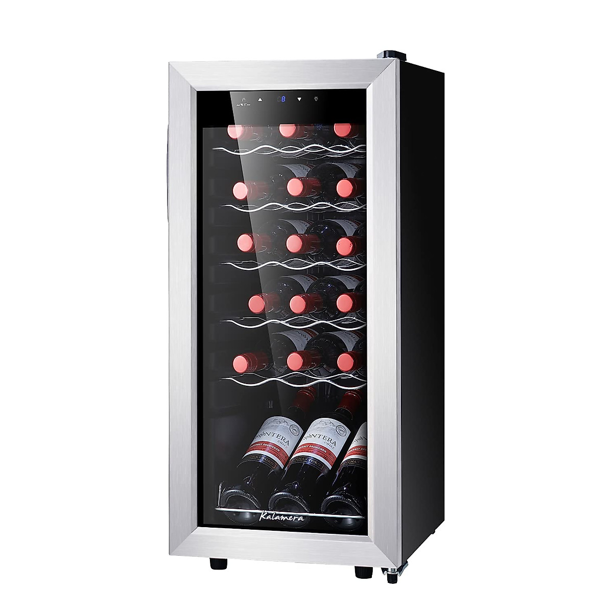 Kalamera KRC-18SS Freestanding Wine Cellars, Black