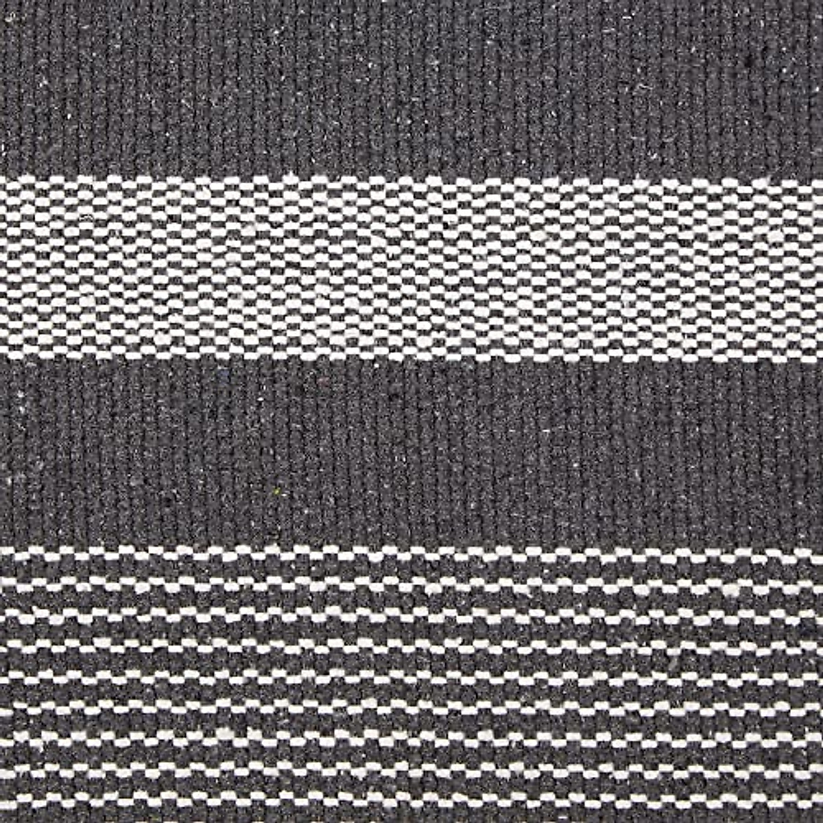 DII Woven Rag Rug Collection Recycled Yarn Cabana Stripe, 2x3', Gray