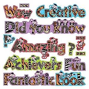 TREND ENTERPRISES, INC. T-8704 Monkey Wow Words Phrases Mini Bulletin Board Set