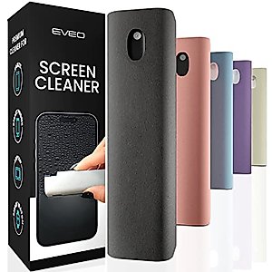 EVEO Screen Cleaner Spray -Phone Screen Cleaner, iPhone Cleaner, Computer Screen Cleaner Tool, Laptop Screen Cleaner, MacBook/iPad Screen Cleaner, Touchscreen Mist Cleaner Built-in Microfiber -Grey