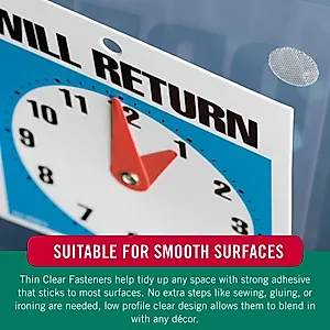 VELCRO Brand - Thin Clear Fasteners | General Purpose/ Low Profile | Perfect for Home or Office | 3/8" Circles , 56-Count - Clear