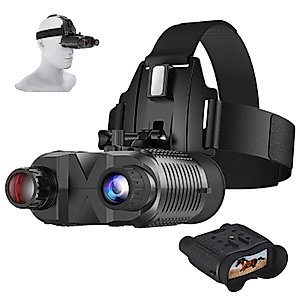 GOYOJO Night Vision Goggles Digital Head Mounted Binoculars 1080P FHD 8X Zoom with 1312FT Viewing in 100% Darkness for Airsoft Military Hunting Tactical Gear Wildlife Observation Surveillance