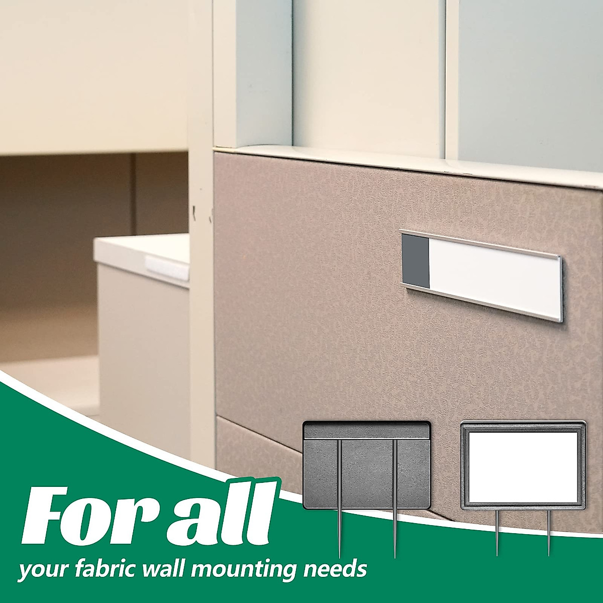 20 Pcs Black Cubicle Pins Partition Pins Cubicle Accessories Fabric Partition Nameplate Brooch for Office Brooch Decor, Furniture, Office Signs, and Fabric Mounting