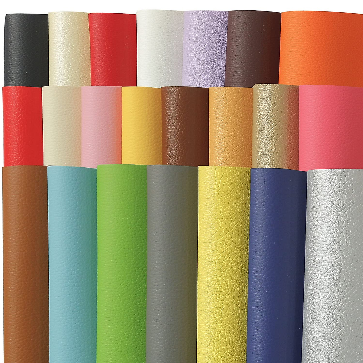 OZXCHIXU 22Pcs Faux Leather Sheets,8"x13.4"(20x34cm) Colored Faux PU Leather Sheets Upholstery Crafts Fabric for Bag Making, Hat Making, Hair Crafts Making, DIY Jewelry Making, Sewing, Shoe Making