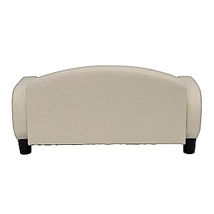 Paws & Purrs Modern Pet Sofa 31.5" Wide Low Back Lounging Bed with Removable Mattress Cover in Espresso/Oatmeal