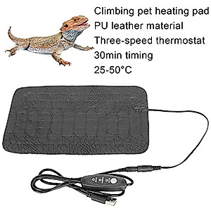 GLOGLOW Reptile Heating Pad, 7.5W/8.5W Reptile Heating Pad Tank Warmer USB Reptile Anti‑Scratch Heating Pad Waterproof Heat Mat for Reptiles Tortoise Lizard(L) Heat Mats