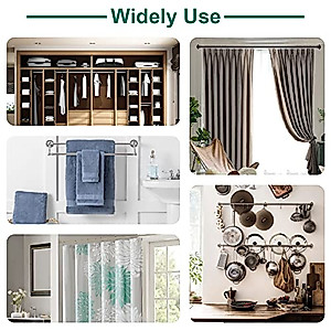 Seimneire 2pcs 1-Inch Ceiling Mount Curtain Rod Bracket, Shower Curtain Rod Holder Pipe Flange Socket, Closet Pole End Supports Socket, Stainless Steel Matte Black