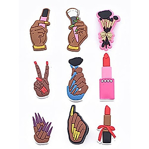 UNN 50 Pcs Pink Cartoon Shoe Charms Makeup Girl Decorations Bling Butterfly Bracelet Accessories Rhinestone Metal Chain Charm 50pcs-5