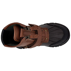 POLO RALPH LAUREN Boys Conquered Hi Boot, Chocolate/Tan Leather, 9 Toddler
