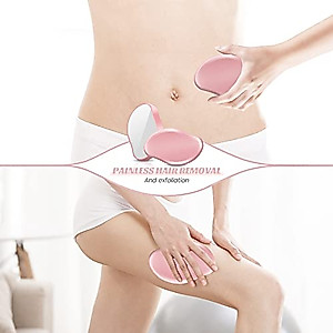 Fochst Crystal Hair Eraser for Women and Men, Reusable Crystal Hair Remover Magic Painless Exfoliation Hair Removal Tool, Magic Hair Eraser for Back Arms Legs (Pink)