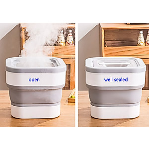 AGGFUCLS Dog Food Storage Container, Collapsible 11 to 25 LB Pet Food Container, Food Containers for Dog， Cat Flour Sugar Plastic Leakproof Sealable Large Cereal Containers Storage BPA FREE