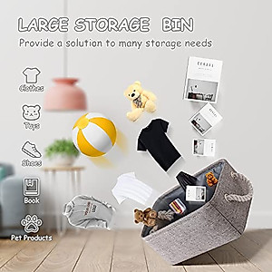 TheWarmHome Large Storage Bins- Storage Baskets for Organizing Shelves, Basket Organizer for Closet Bookshelf Dog Toy Nursery Baby Clothes Laundry Home Organization, Fabric Storage Cubes W/Handles