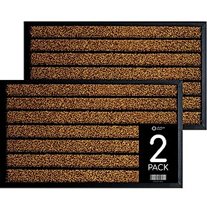 2 Pack - Door Mat - Outdoor Mat - Front Door Mat - Welcome Mat - Welcome Mats Outdoor - Door Mats Outdoor - Front Door Mat Outdoor Entrance - Doormat - 30x18 - Front Door Mat Outdoor - Brown