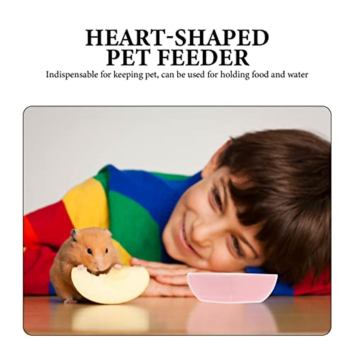 TEHAUX 3Pcs Ceramic Pet Bowls Heart Shaped Food Bowls for Cats Cute Hamster Food Containers Washable Hamster Feeder Bowls for Rabbit Guinea Pig Gerbil Hamster Chinchilla ( Pink+ Green+ Blue )