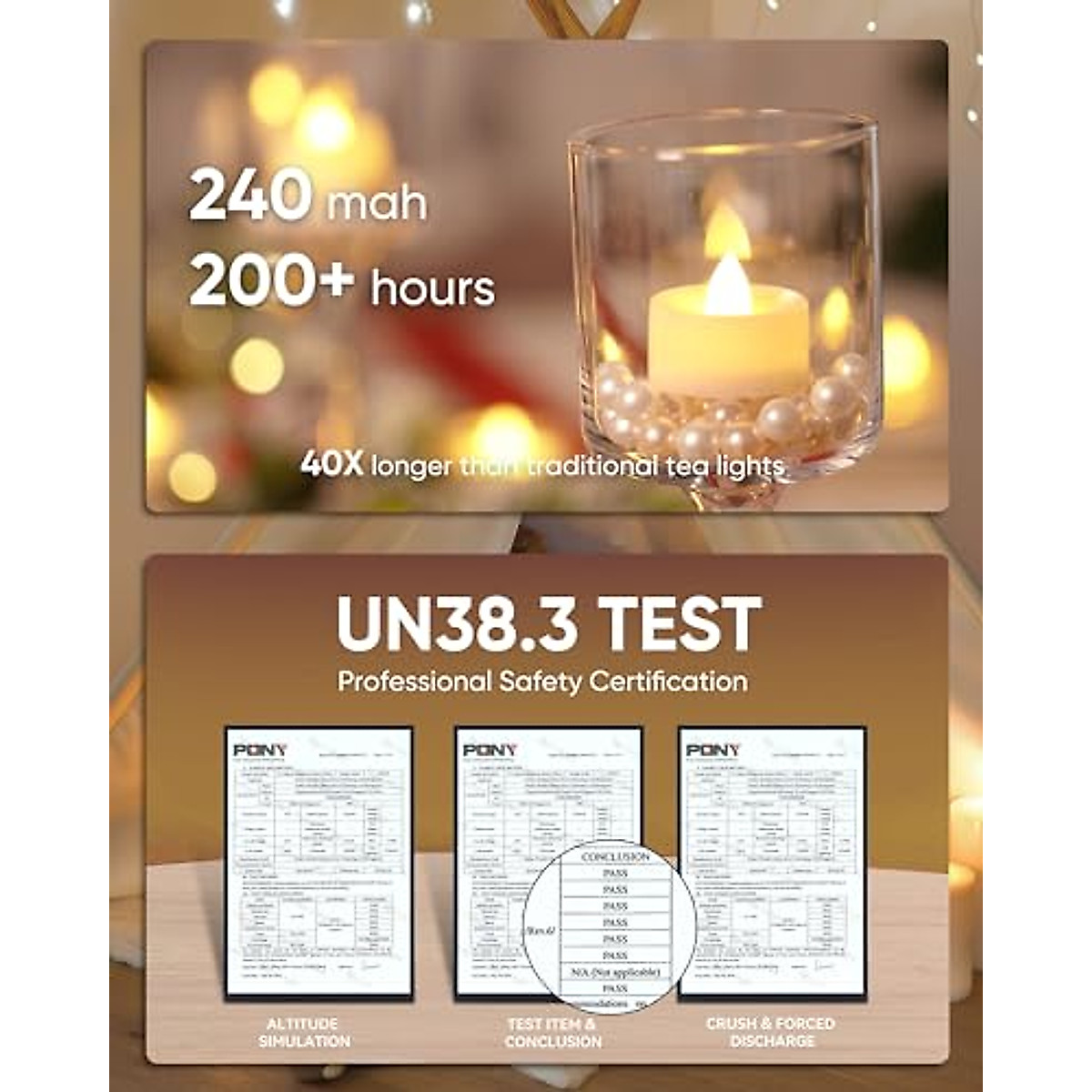 Homemory Value 100Pack Flameless LED Candles Tea Lights Battery Operated, 200+Hours Electric Fake Candles Tealights for Votive, Halloween, Pumkin, Ofrenda, Diya, Table Decor, Funeral, Christmas