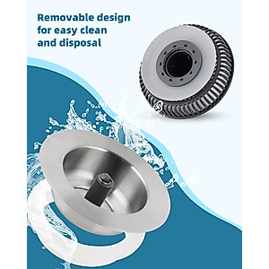 3 in 1 Universal Kitchen Sink Stopper Strainer, 304 Stainless Steel Pop Up Sink Drain Strainer with Handle Rod for US Standard 3-1/2 inch Drain Filter, Anti-Clog