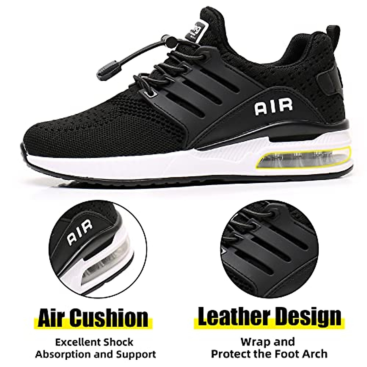FINOTAR Men Running Shoes Lightweight Breathable Fashion Sneakers Air Mens Walking Shoes Tennis Jogging Gym Travel Outdoor Sports Shoes Black 11.5