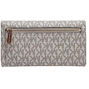 Michael Kors Jet Set Travel Large Trifold Leather Wallet (Vanilla)