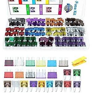 Fuses Assortment Kit - 110pcs Standard & Mini Blade Car Fuse, 2A 3A 5A 7.5A 10A 15A 20A 25A 30A 35A 40 Amp Replacement Fuses for Car RV Boat Truck SUV Automotive