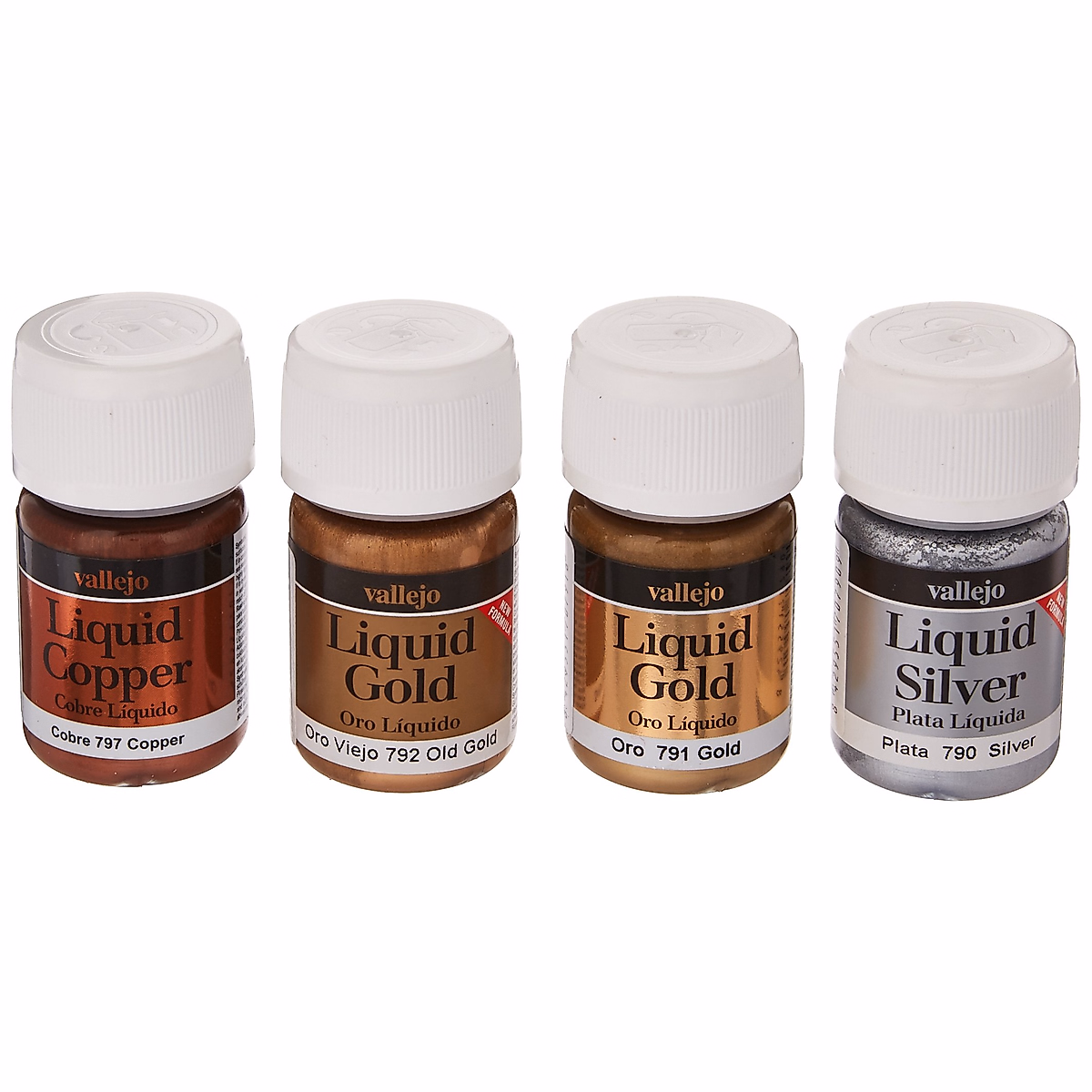 Vallejo 4 x 35ml Gold Silver & Copper Metallic Set
