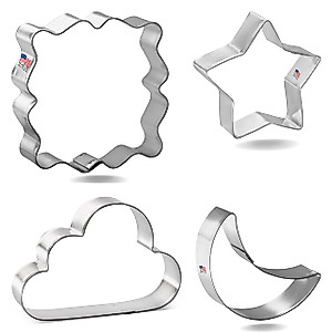 Foose Cookie Cutters Baby 4 Piece Set with Recipe Card, Made in USA
