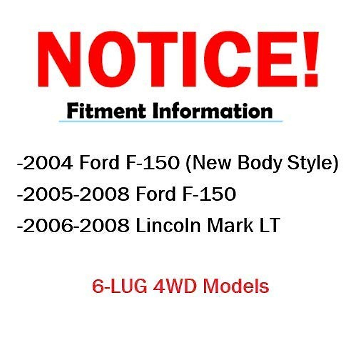 Detroit Axle - 4WD Brake Kit for 04-08 Ford F-150 Lincoln Mark LT Disc Brake Rotors 2004 2005 2006 2007 2008 Ceramic Brakes Pads Front and Rear Replacement 6-Lug