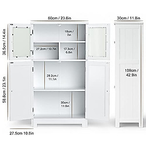 Nightstand Bedside Table Drawer Cabinet Modern Floor Bathroom Storage Cabinet Cupboard with 4 Drawers Adjustable Shelf White Cabinet Storage Tower Dresser