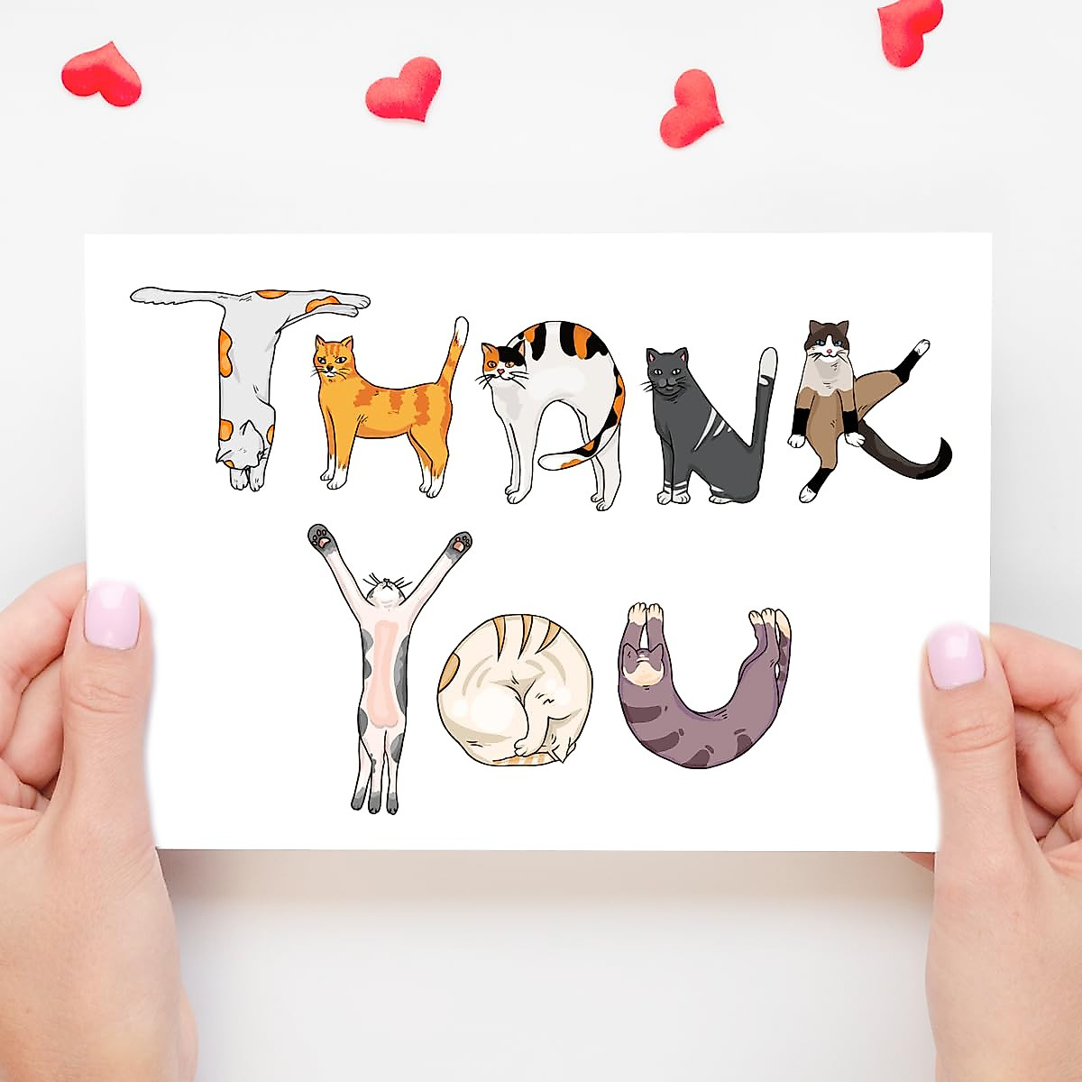 Bhiosng MOCO PAPER Funny Cat Thank You Card For Men Women, Cute Cat Thank You Gift for Him Her, Appreciation Card Thanks Gift for Friend Teacher Boss Coworker, Thank You Card For Cat Mom Dad