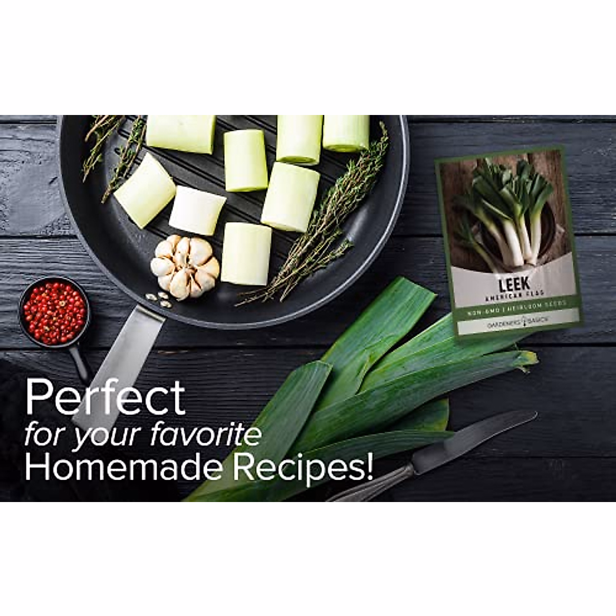 Leek Seeds for Planting Heirloom - American Flag, Non-GMO Vegetable Variety- 1 Gram Seeds Great for Summer Gardens by Gardeners Basics