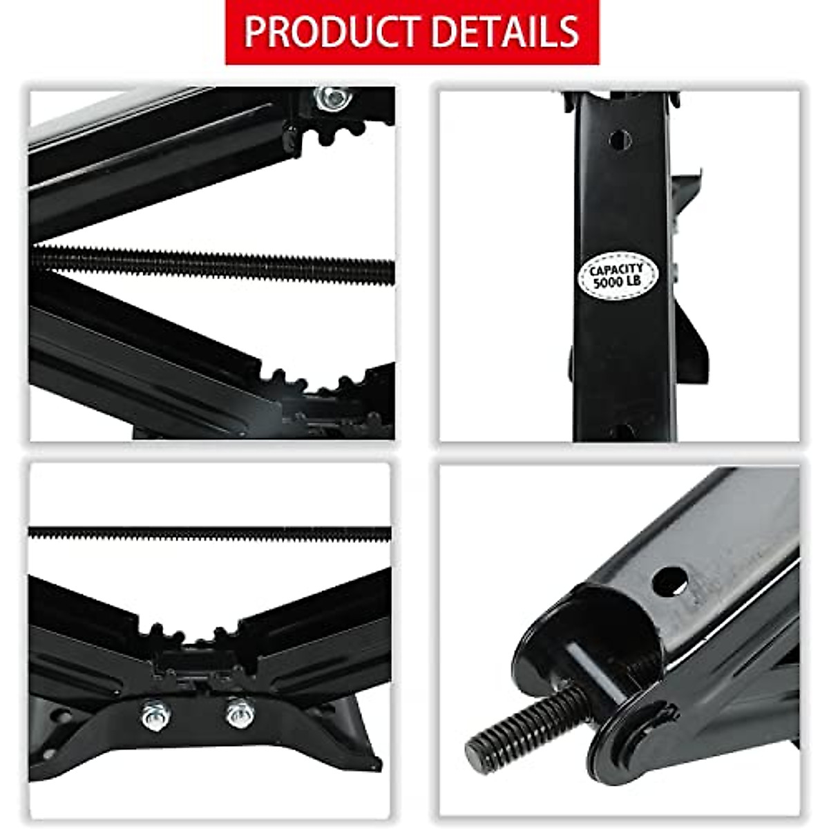 5000 lb Lift 24" RV Stabilizing Scissor Jack, Scissor Lifting Jacks w/Handle for Pop-Up Camper and Travel Trailer -Pack of 2