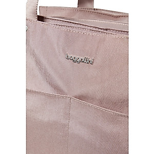 Baggallini The Only Bag - Multi-Compartment Crossbody Tote Bag for Women, Blush Shimmer