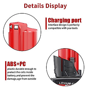[Upgraded] 2 Pack 7000mAh 12V Lithium Battery Replacement for Milwaukee M12 Battery XC 48-11-2410 48-11-2420 48-11-2411 48-11-2401 48-11-2402 Cordlees Power Tools