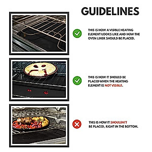 Cooks Innovations Non-Stick Oven Protector Mat - 2 Heavy Duty Nonstick Oven Rack Liners to Protect Convection, Electric, Gas, & Microwave Ovens - BPA & PFOA Free Heat Resistant Baking Mat