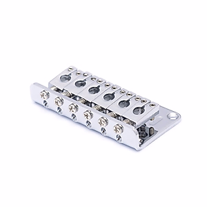 Metallor Guitar Saddles Bridge for Hardtail Strat Tele Electric Guitar Parts Replacement Chrome.