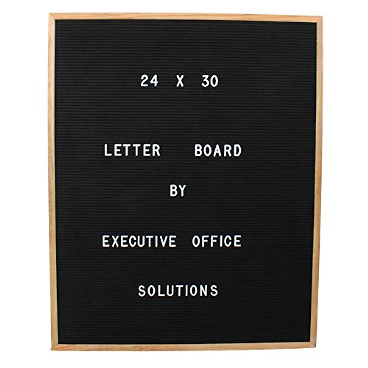 Executive Office Solutions Extra Large Changeable Letter Board - Black Felt With Solid Oak Frame, Wall Mount, Canvas Bag, Letter Clippers, Letter Box and 450 Characters 24 x 30 Black (LB5)