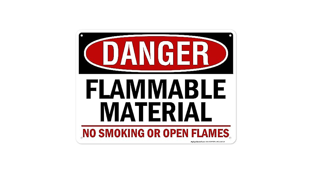 Safety First: Danger Flammable Material Sign - 10x14