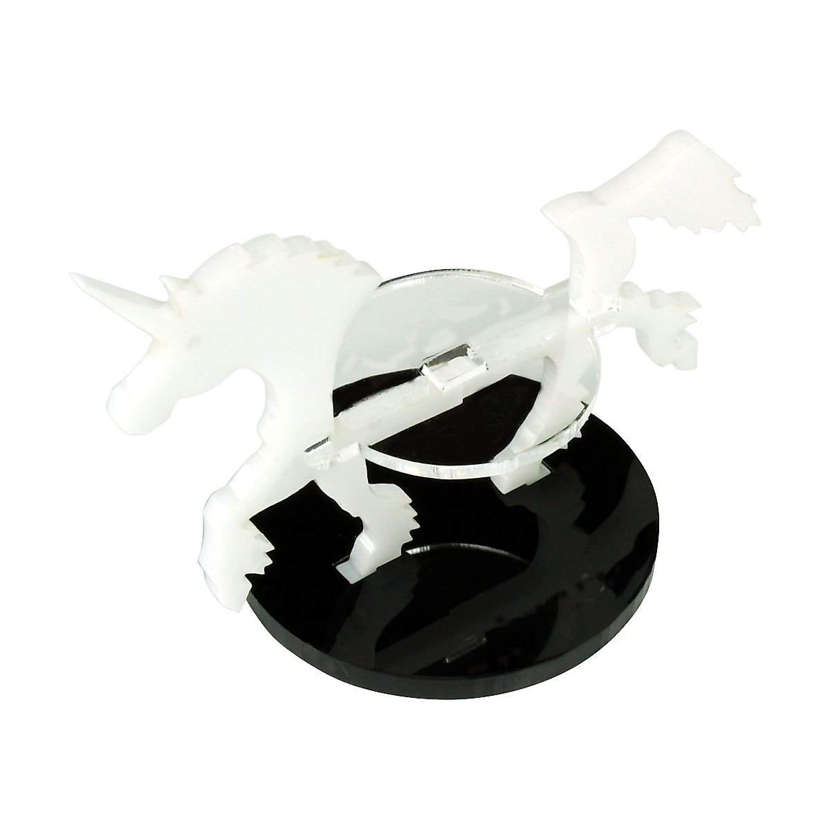 LITKO Unicorn Character Mount | Role-Playing Games | Compatible with Dungeons & Dragons and Pathfinder Games (40mm Circular Base, White)