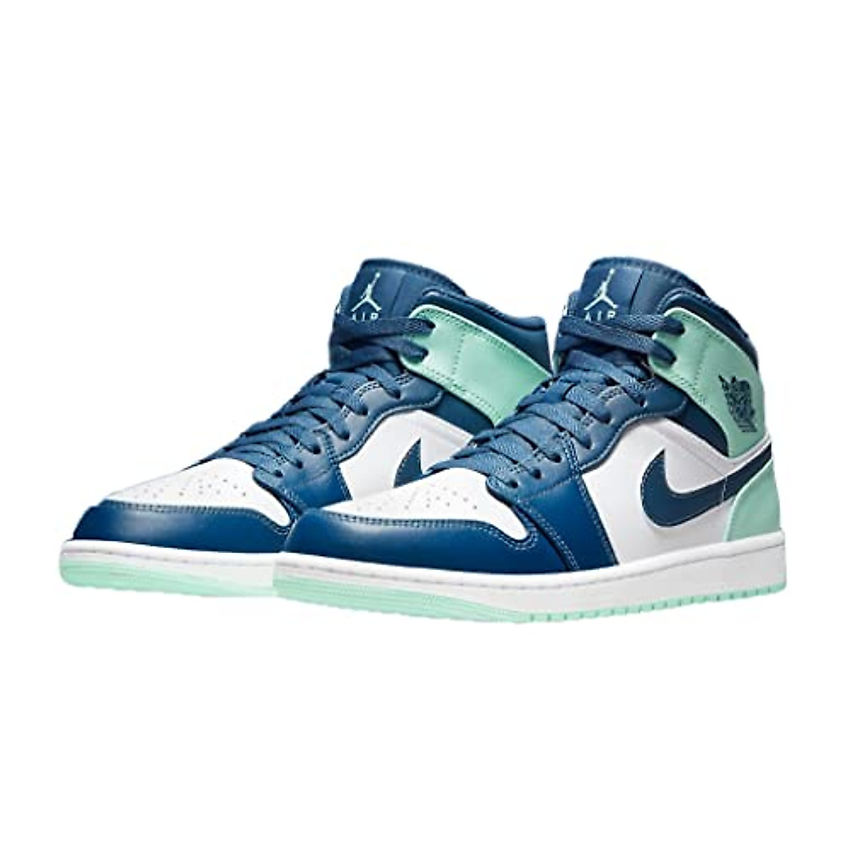Nike Men's Air Jordan 1 Mid Sneaker, Mystic Navy/Mint Foam-white, 10