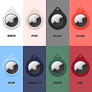 [8 PCS] Apple AirTags Case, Protective Silicone Cover Holder for Apple AirTags with Keychain Key Ring - Teardrop