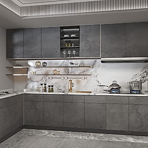 3yecao 24"×354" Wide Thick Dark Grey Black Concrete Wallpaper Peel and Stick 3D Faux Darker Gray Concrete Cement Contact Paper Stained Vinyl Wrap Matte Wall Sticker for Walls Bedroom Basement Bathroom