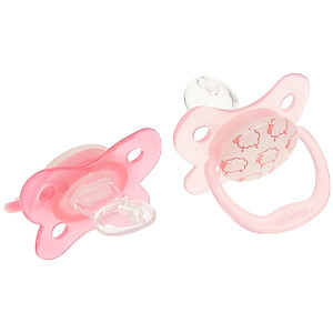 Dr. Brown's PreVent Contour Glow in the Dark Pacifier, Stage 1 (0-6m), Pink, 4-Pack
