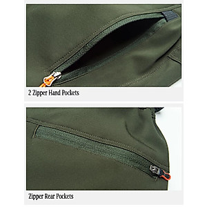 MAGCOMSEN Hiking Pants for Men Work Pants Waterproof Pants Quick Dry Pants Softshell Pants Summer Pants Lightweight Pants Camping Pants Green