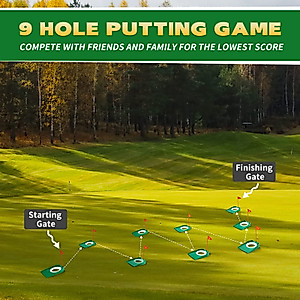 Sotiff 9 Pack Golf Putting Cup and Flag Plastic Golf Hole Training Aids Golf Training Putters for Indoor Outdoor Men Women Office Backyard Garage Accessories(Red)