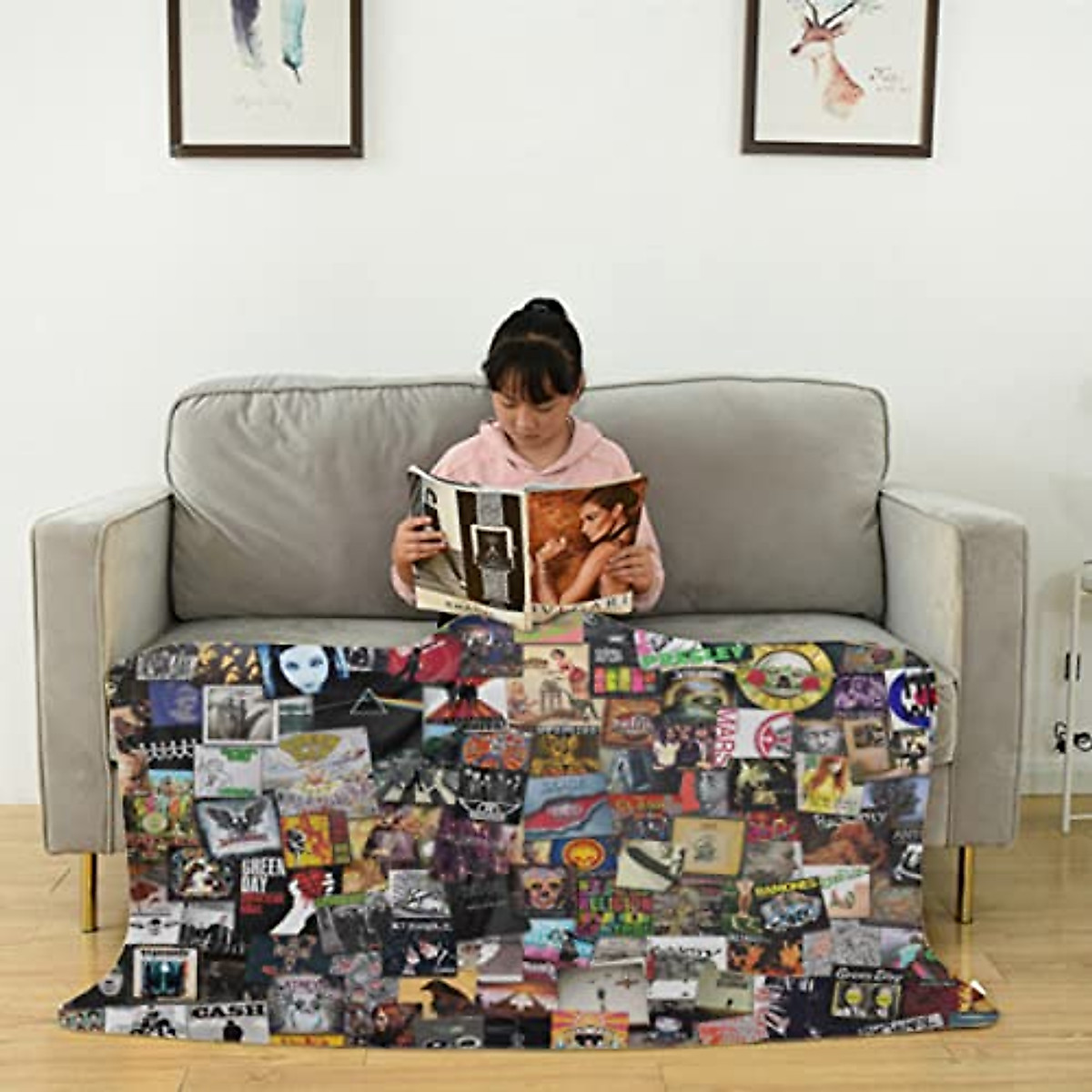 Band Collage Ultra-Soft Throw Blankets Soft and Comfortable Fits Couch Sofa Bedroom Living Room for All Season Durable Home Decor