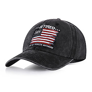 LAMCEPLU Retirement Gifts for Men, Retirement Hats 2024, Retirement Party Decorations, Adjustable Cotton Printed Baseball Cap (US, Alpha, One Size, Large, Standard, Grey)