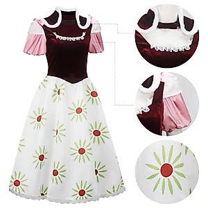 FOGHORN Haunted Mansion Costume Sally Slater Dress Women Girls Tightrope Walker Cosplay Costume for Halloween (L)