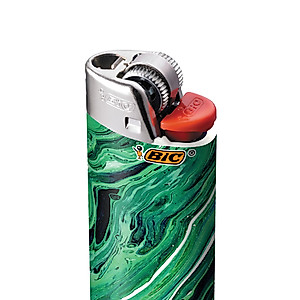 BIC Maxi Pocket Lighter, Special Edition Marble Collection, Assorted Unique Lighter Designs, 50 Count Tray of Lighters