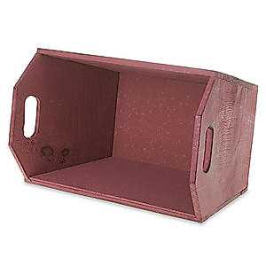 The Lucky Clover Trading Rectangular Wooden Planter Chalkboard-11in Basket, Red